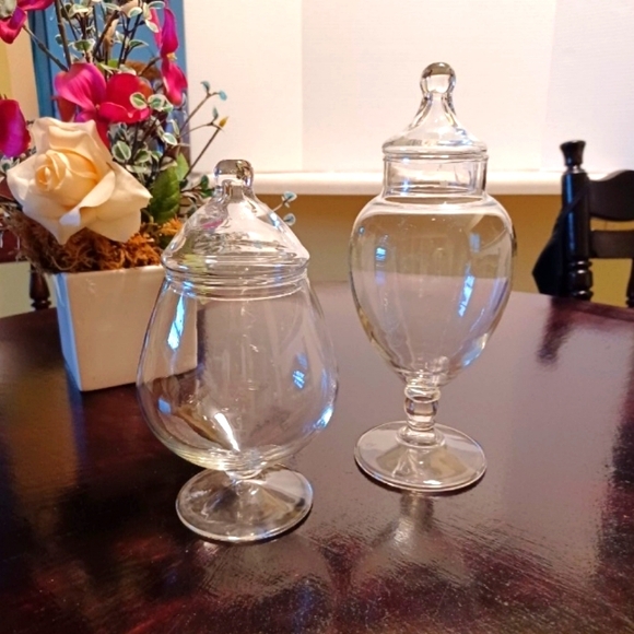 Glass Co | Accents | 2 Glass Candy Dish Or Table Decor With Dome Lids ...